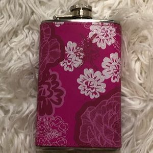 Dining | Pink Flask With Pink White Glitter Flowers | Poshmark